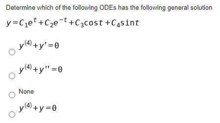 Solved Determine which of the following ODEs has the | Chegg.com