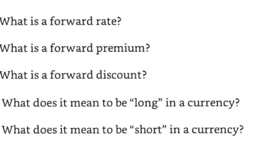 Solved What is a forward rate? What is a forward premium? | Chegg.com