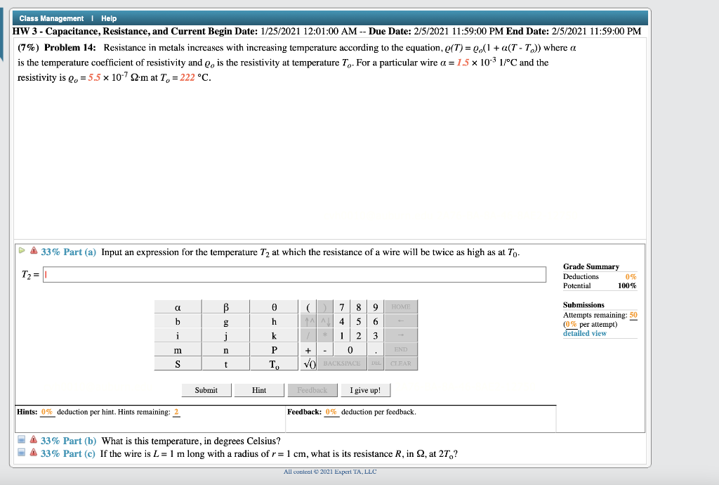 Solved Class Management | Help HW 3 - Capacitance, | Chegg.com