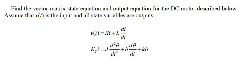 Solved Find the vector-matrix state equation and output | Chegg.com