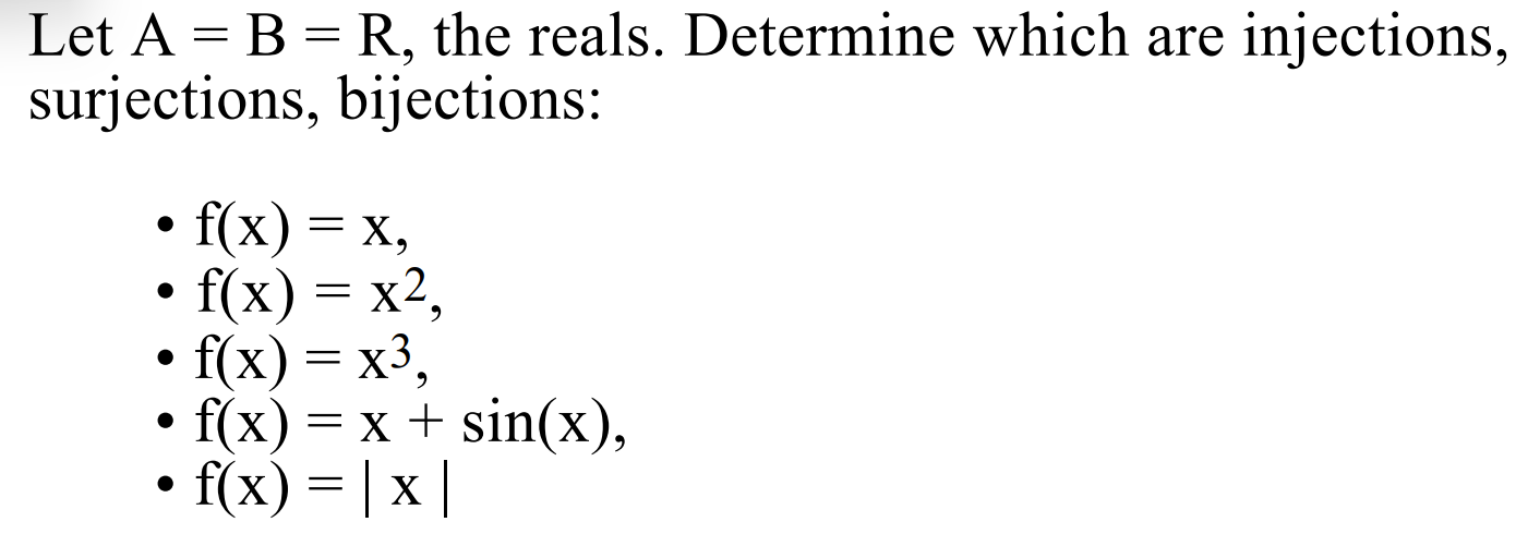 Solved Let \\( \\mathrm{A}=\\mathrm{B}=\\mathrm{R} \\), the | Chegg.com