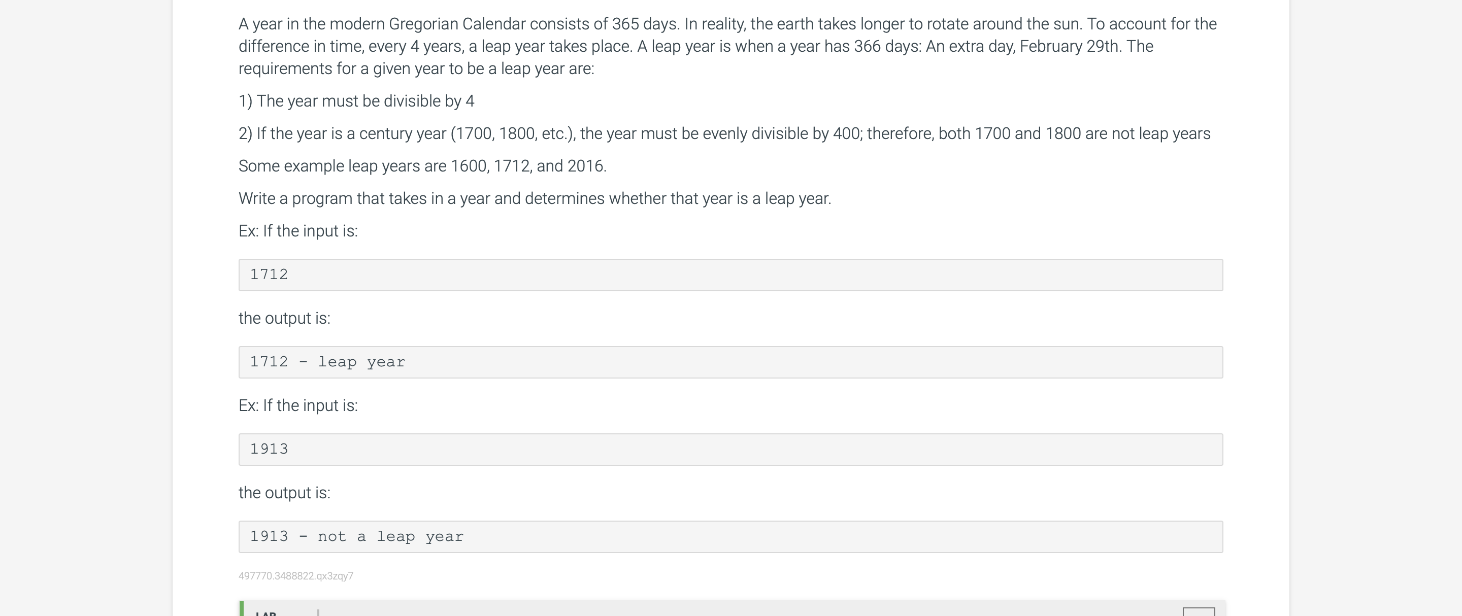 Solved A year in the modern Gregorian Calendar consists of | Chegg.com