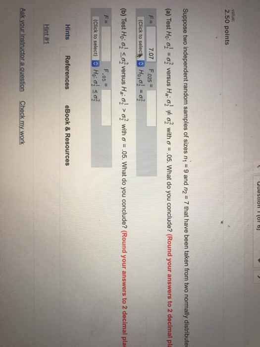 Solved Suppose two independent random samples of sizes n1 = | Chegg.com