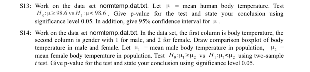 Solved Please provide R code to solve only S13 *Will upvote | Chegg.com