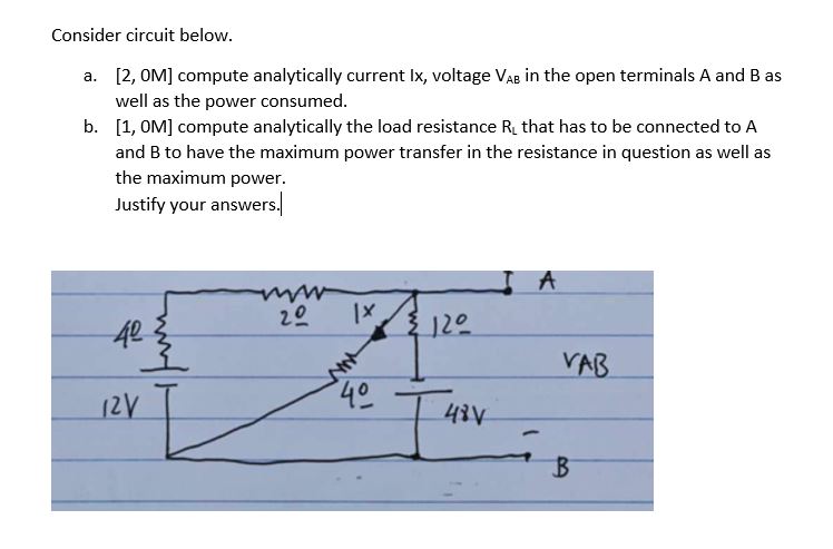 Solved Consider circuit below. a. \( [2,0 \mathrm{M}] \) | Chegg.com