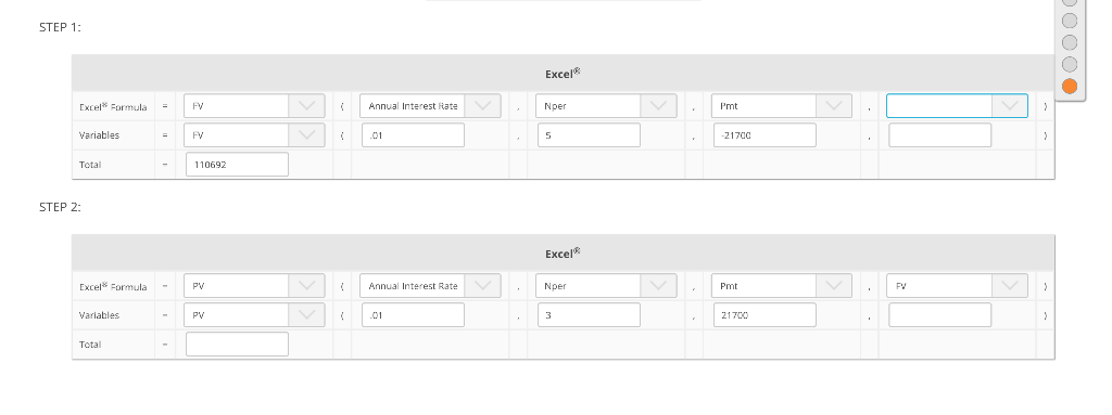 Solved Using the dropdowns, construct the functions you | Chegg.com