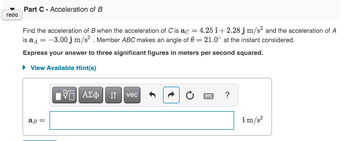 Solved Relative-Motion Analysis: Acceleration 4 of 5 Part A | Chegg.com