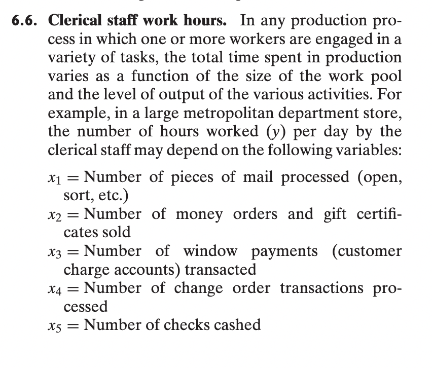 6. Clerical staff work hours. In any production | Chegg.com