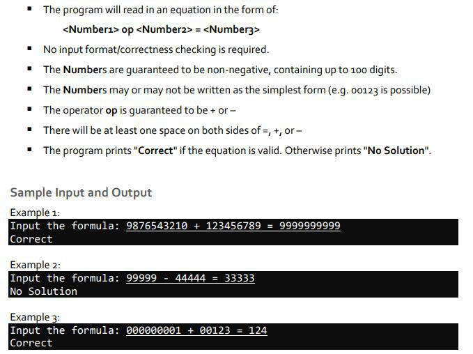 Solved • The program will read in an equation in the form | Chegg.com