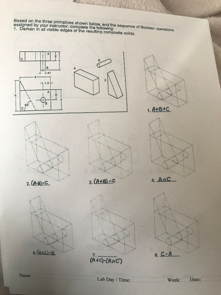 Solved Based on the three primatives shown below, and the | Chegg.com