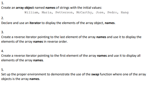 Solved 3. Create a reverse iterator pointing to the last | Chegg.com