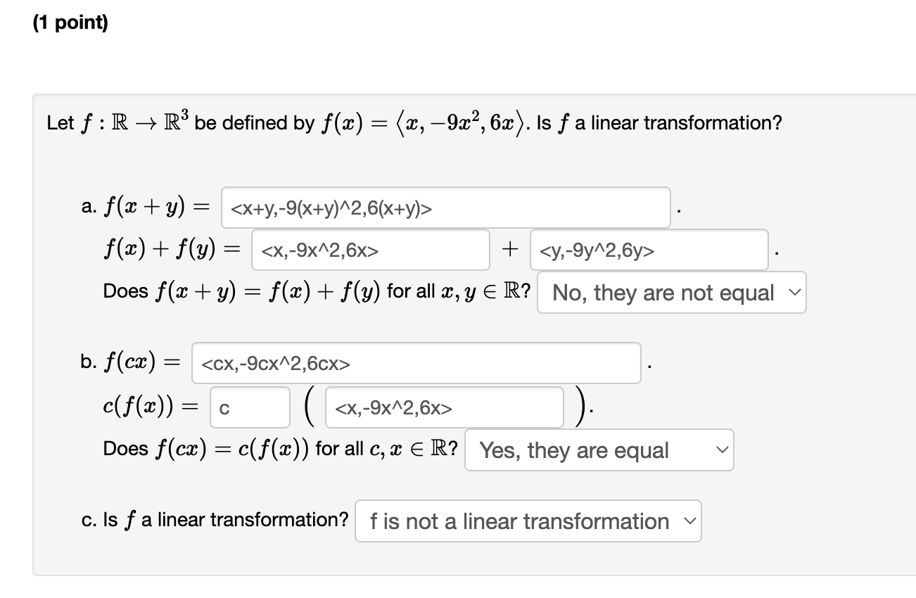 Solved Let f:R→R3 be defined by f(x)= x,−9x2,6x . Is f a | Chegg.com