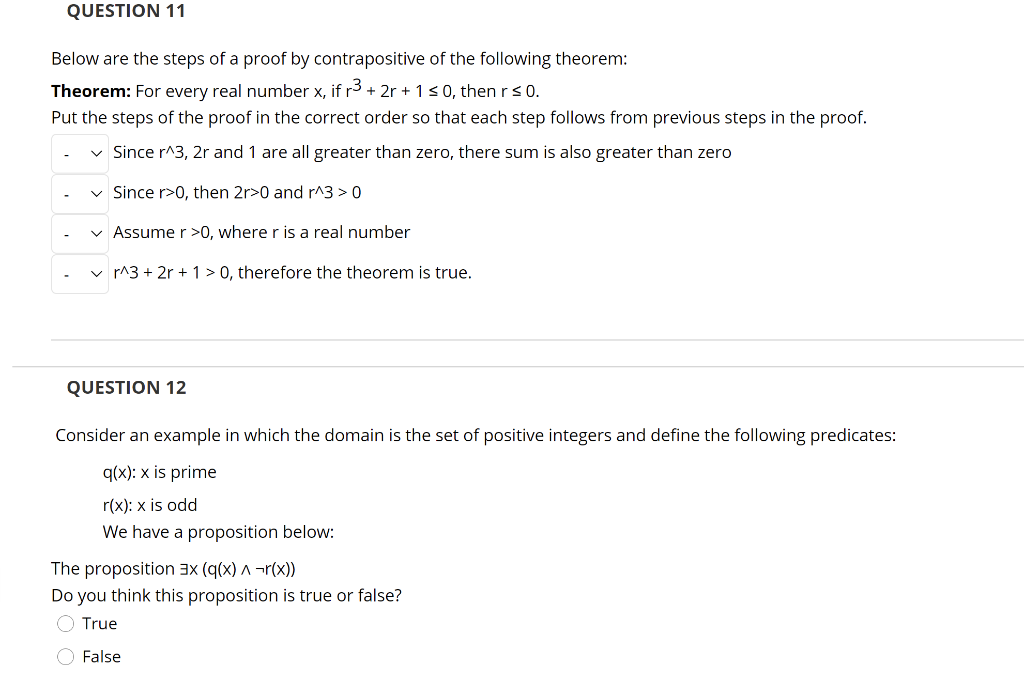 Solved QUESTION 11 Below are the steps of a proof by | Chegg.com
