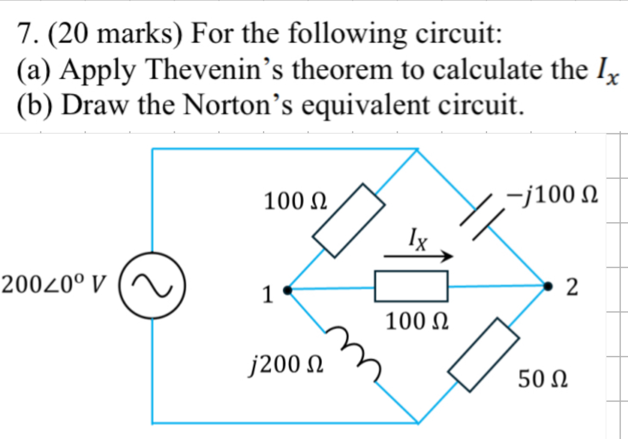 Solved 7. (20 ﻿marks) ﻿For the following circuit: (a) ﻿Apply | Chegg.com