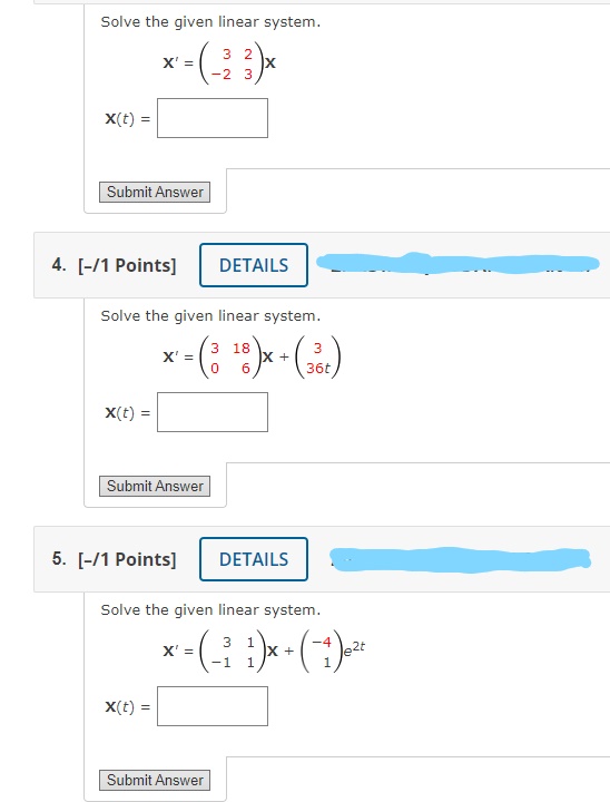 Solved Solve the given linear system. \\[ | Chegg.com