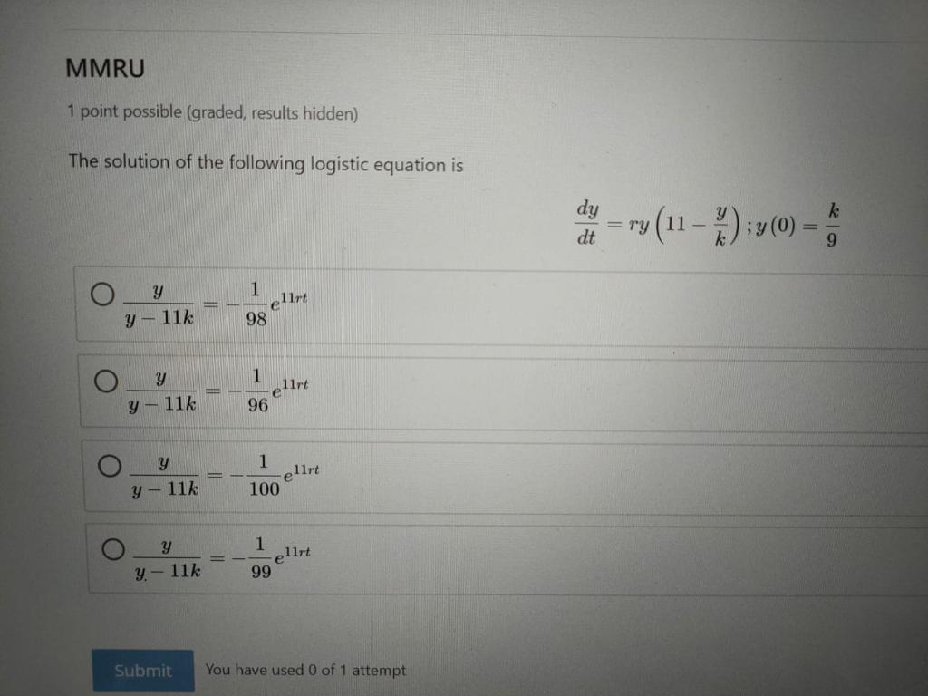 Solved MMRU 1 point possible (graded, results hidden) The | Chegg.com