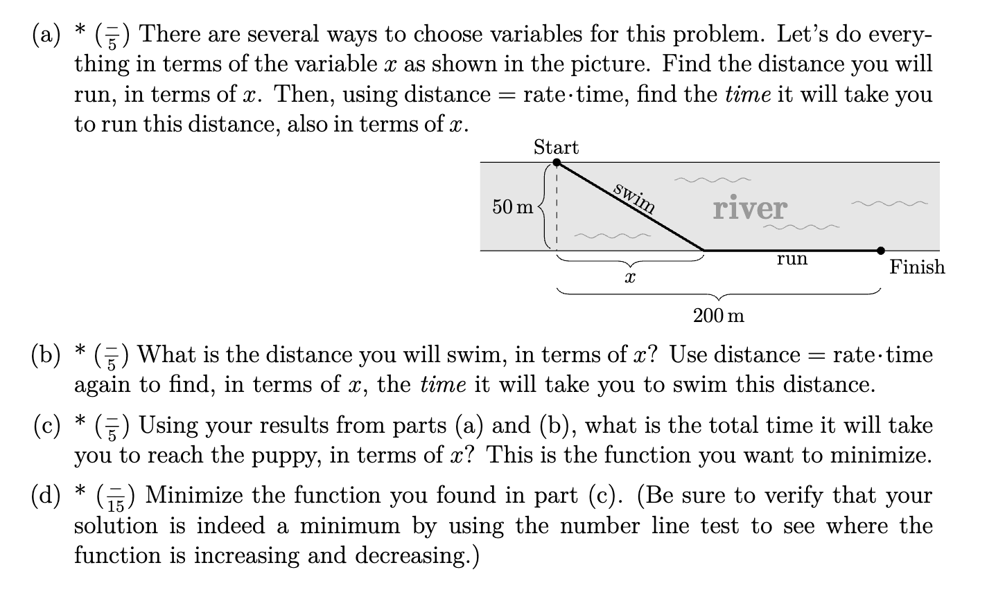 Solved 1. ∗5+5+5+15− You are standing on one side of a river | Chegg.com
