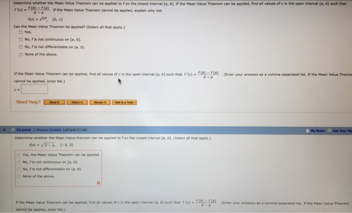 Solved Determine whether the Mean Value Theorem can be | Chegg.com