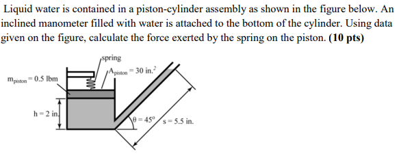 Solved Liquid water is contained in a piston-cylinder | Chegg.com