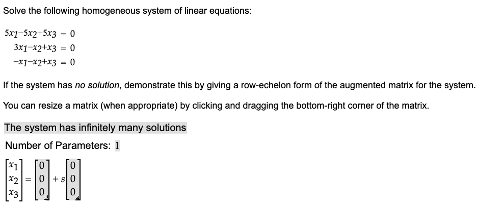 Solved Solve the following homogeneous system of linear | Chegg.com