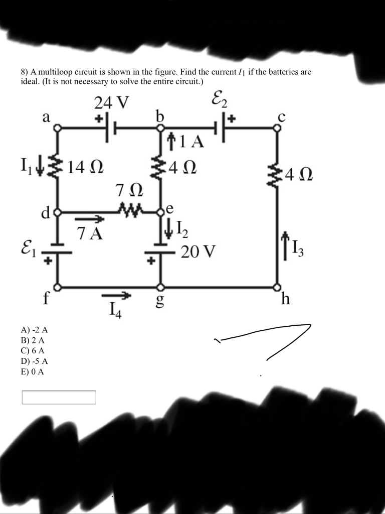 Solved 8) A multiloop circuit is shown in the figure. Find | Chegg.com