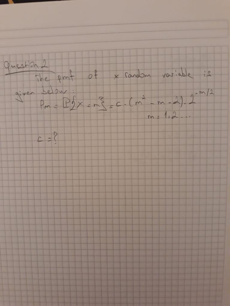 Solved variable is random x question 2 2 The pmf of given Pm | Chegg.com