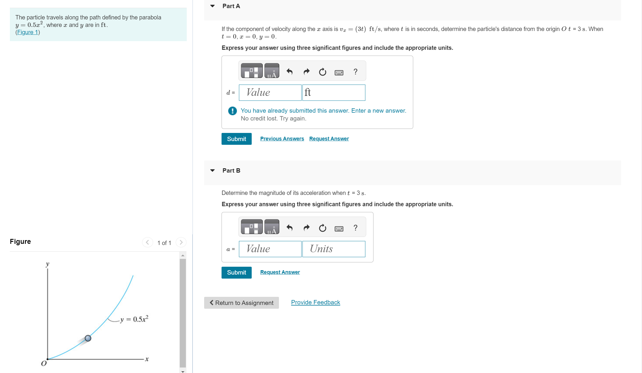 Solved The particle travels along the path defined by the | Chegg.com
