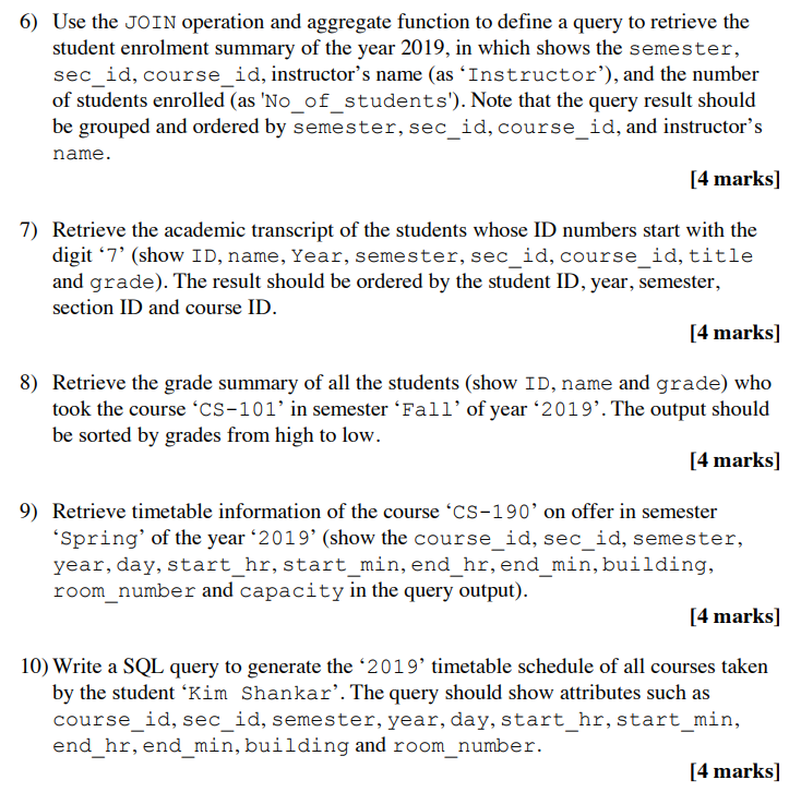 Solved CREATE TABLE classroom ( building varchar(15) NOT | Chegg.com