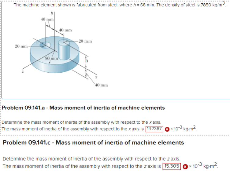 Solved The machine element shown is fabricated from steel, | Chegg.com