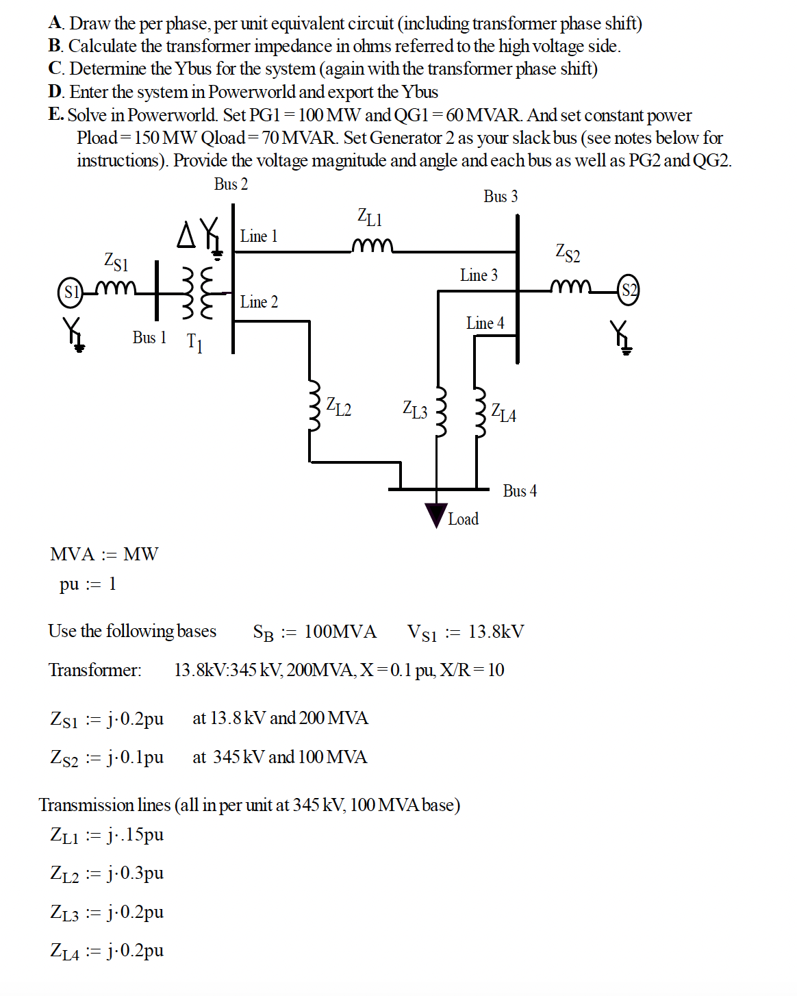 Solved A. ﻿Draw the per phase, per unit equivalent circuit | Chegg.com