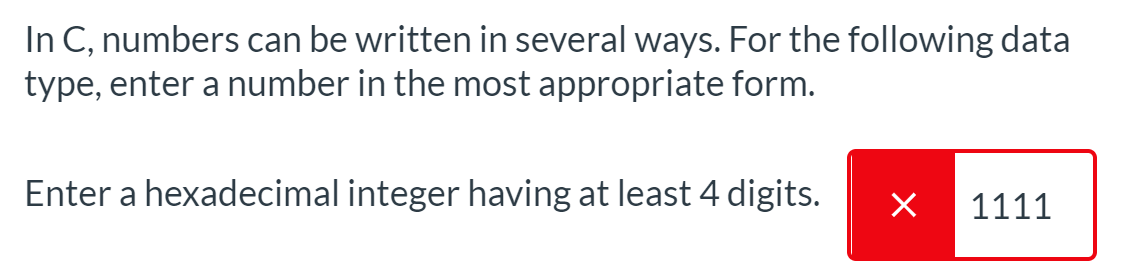 Solved In C, numbers can be written in several ways. For the | Chegg.com