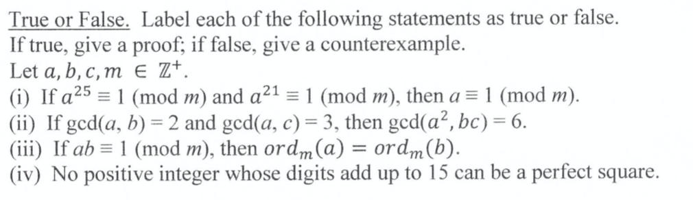 Solved If true give prove, if false give counterexample. I | Chegg.com