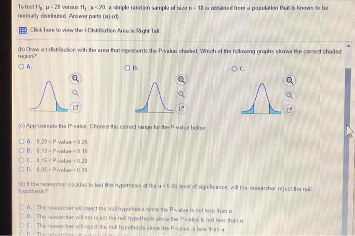 Solved To test Ho H - 20 versus H1 H