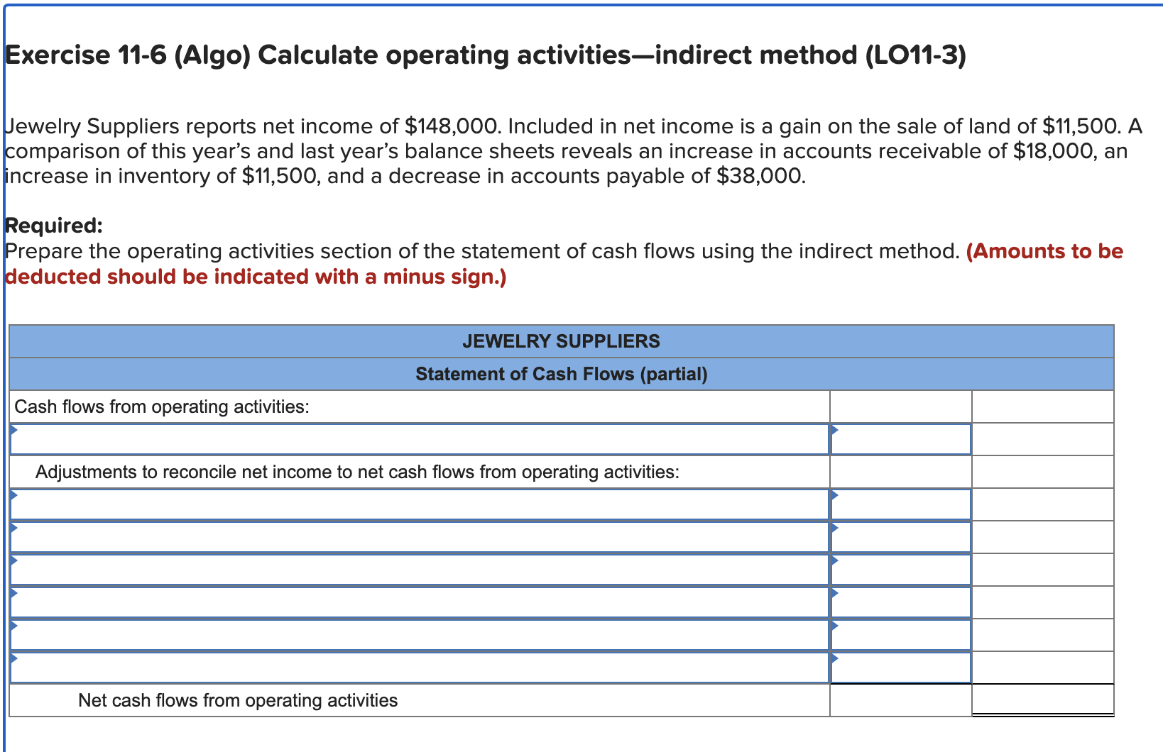 Solved Exercise 11-6 (Algo) Calculate operating | Chegg.com