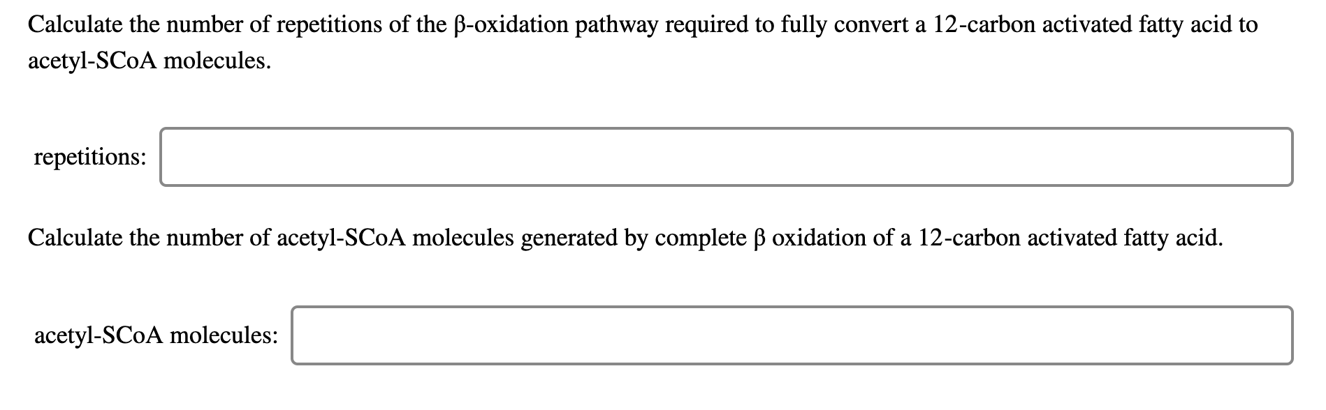 Solved Calculate the number of repetitions of the | Chegg.com