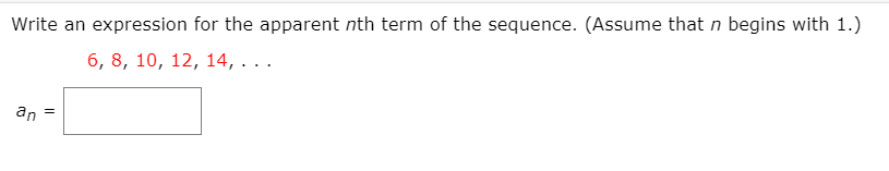 Solved Write an expression for the apparent nth term of the | Chegg.com