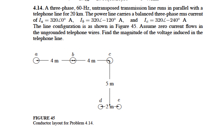 Solved 4.14. A three-phase, 60-Hz, untransposed transmission | Chegg.com