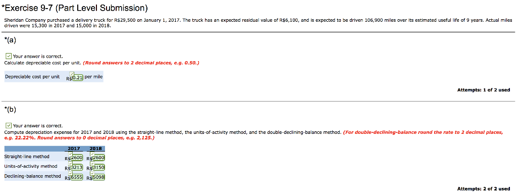 Solved *Exercise 9-7 (Part Level Submission) o9 years. | Chegg.com