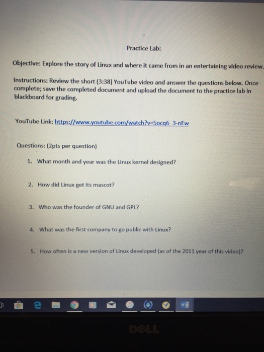 Solved Practice Lab: objective: Explore the story of Linux | Chegg.com