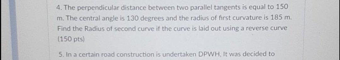 Solved 4. The perpendicular distance between two parallel | Chegg.com