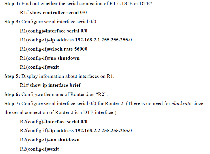 SECTION 1 Configuring the Serial and the FastEthernet | Chegg.com