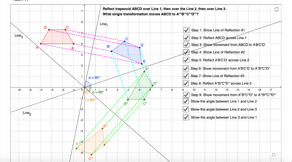 Solved Sequence of 3 Reflections - Parallel Lines | Chegg.com