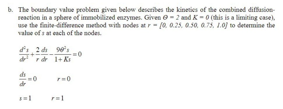 Solved b. The boundary value problem given below describes | Chegg.com