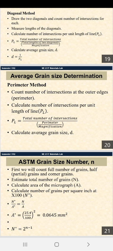 Solved Estimate: (A) The average grain size using | Chegg.com