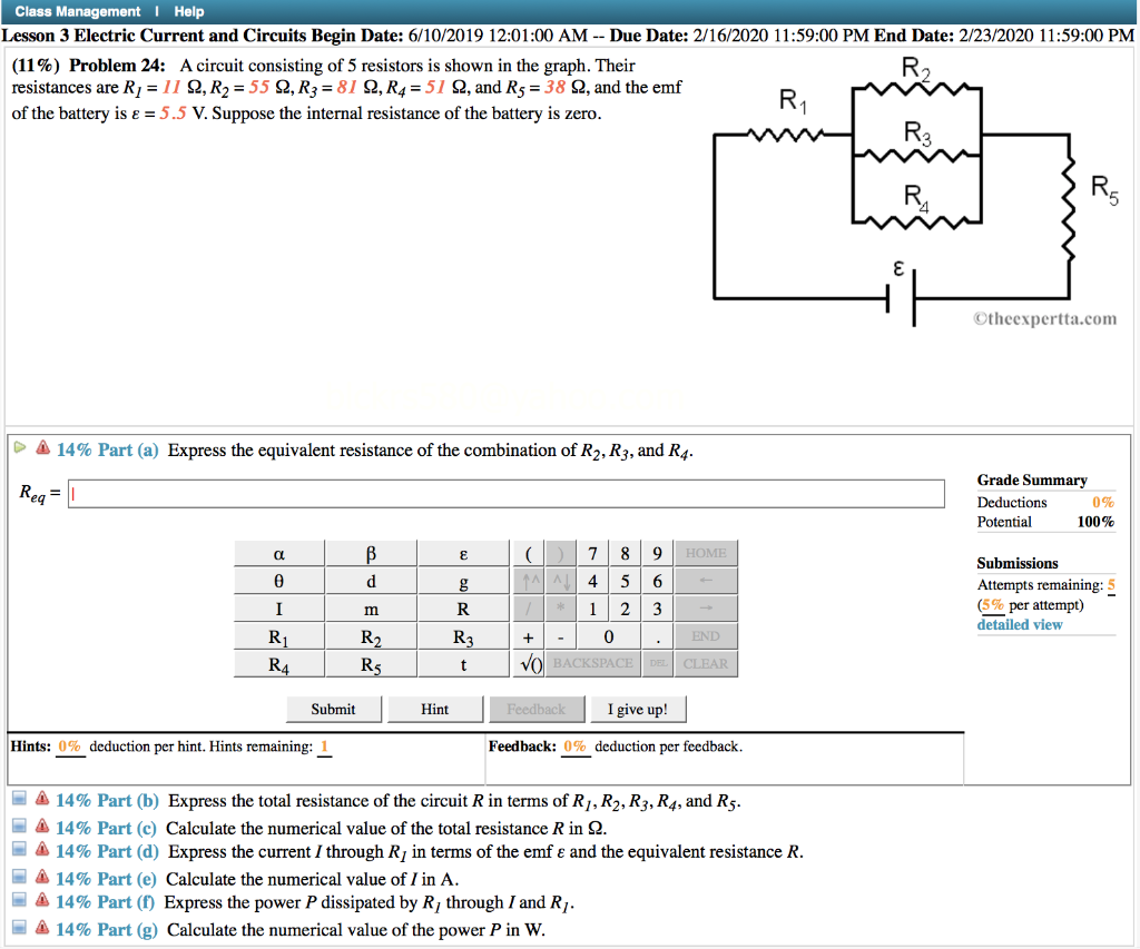 Solved: Class Management | Help Lesson 3 Electric Current ... | Chegg.com