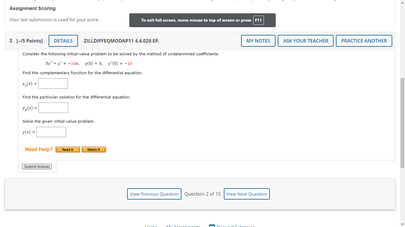 Solved Assignment Scoring Your last submission is used for | Chegg.com