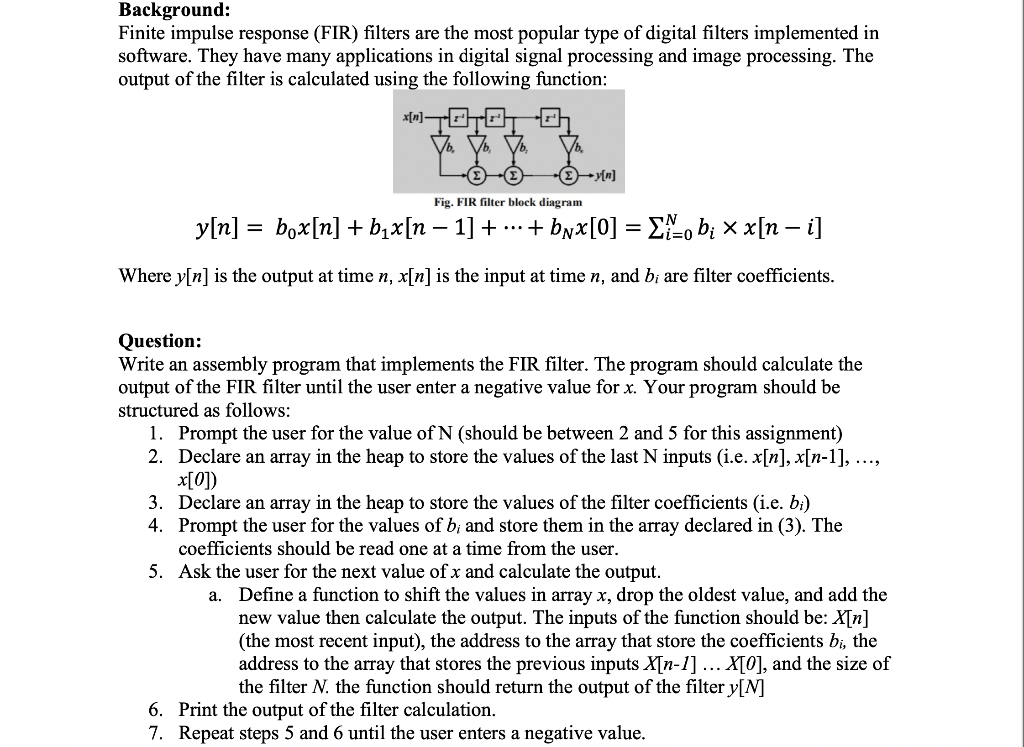 Background: Finite impulse response (FIR) filters are | Chegg.com