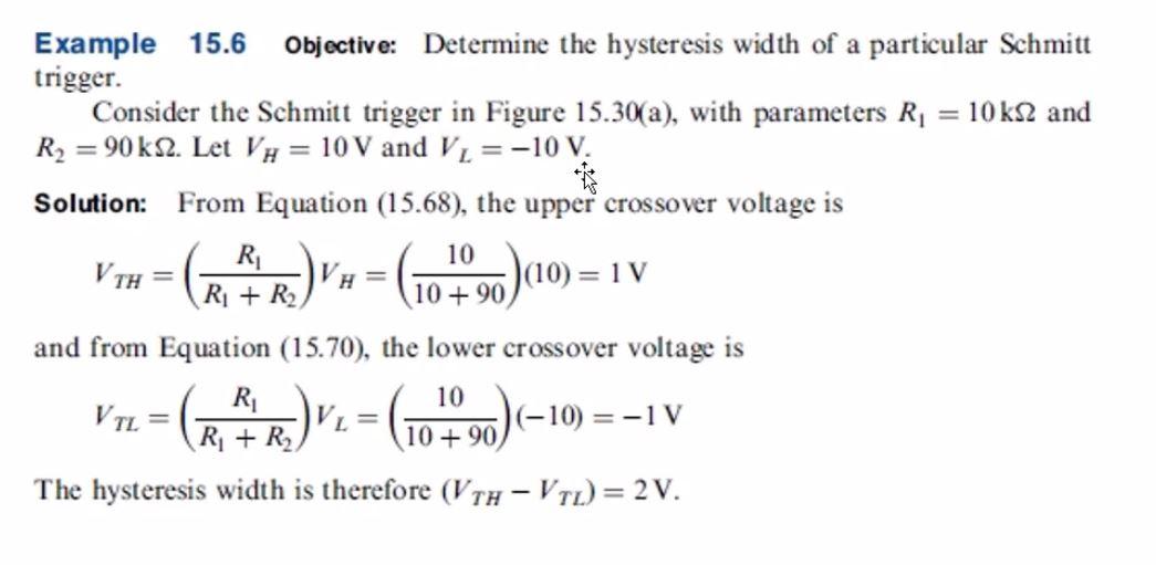 Solved Example 15.6 Objective: Determine the hysteresis | Chegg.com
