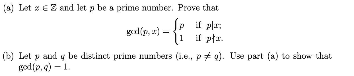 Solved (a) Let x∈Z and let p be a prime number. Prove that | Chegg.com