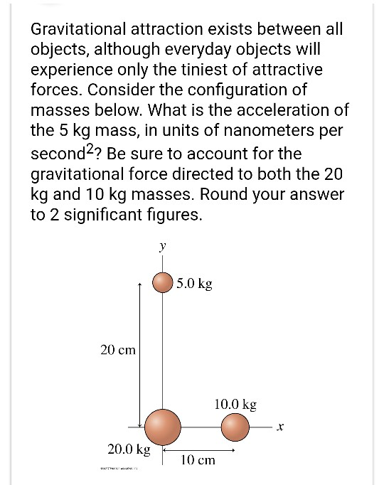 Solved Gravitational attraction exists between all objects, | Chegg.com